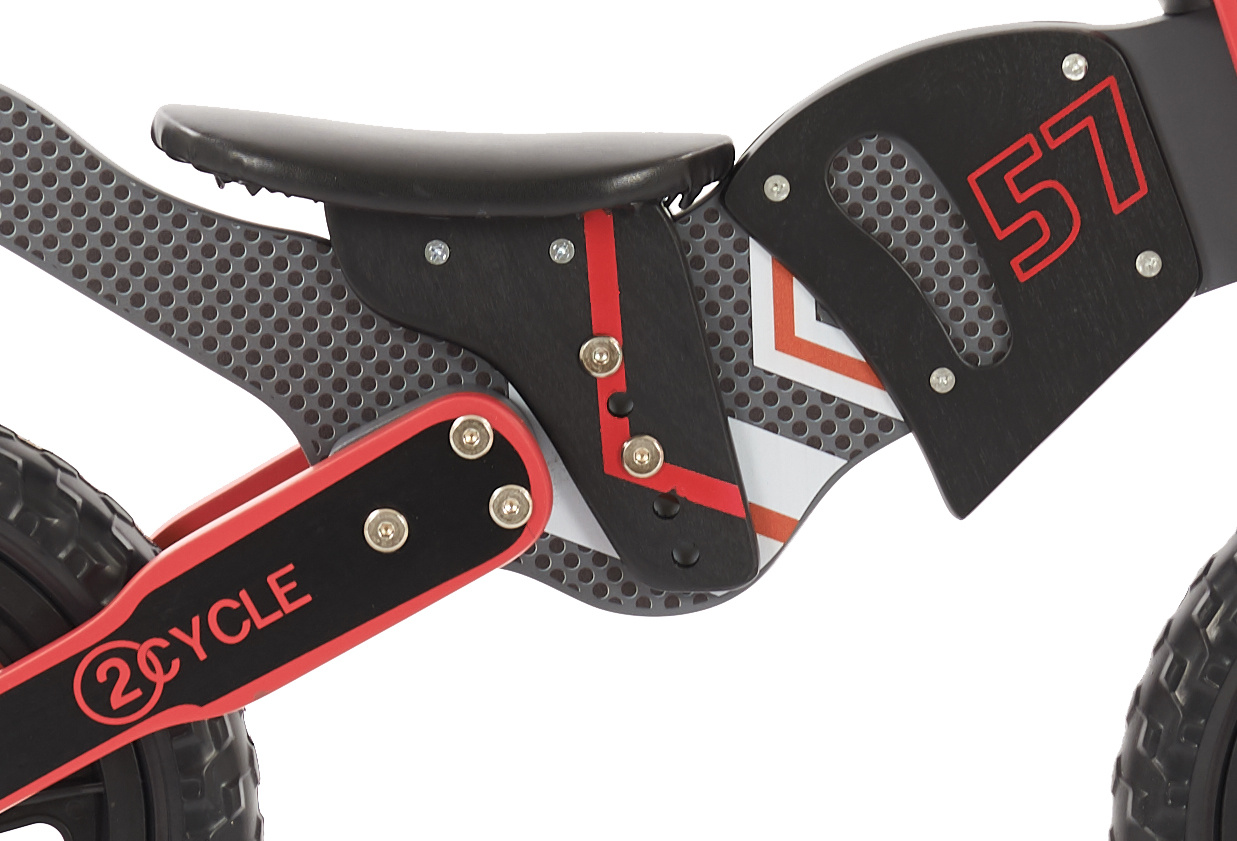 2Cycle Motor Loopfiets - Hout - Rood kopen | Prijskiller