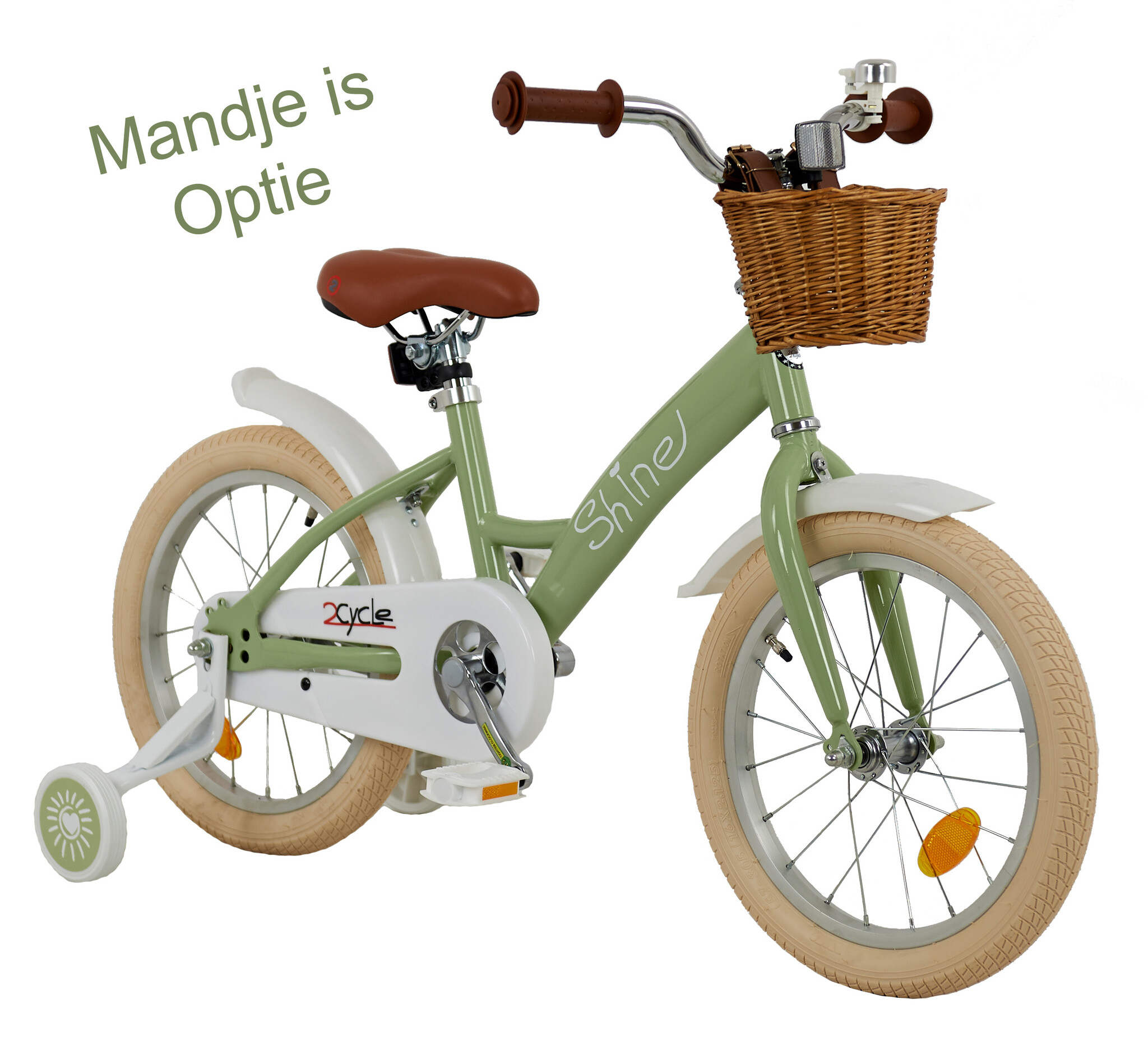 2Cycle Shine kinderfiets 16 inch (4 tot 6 jaar) voor meisjes groen ...