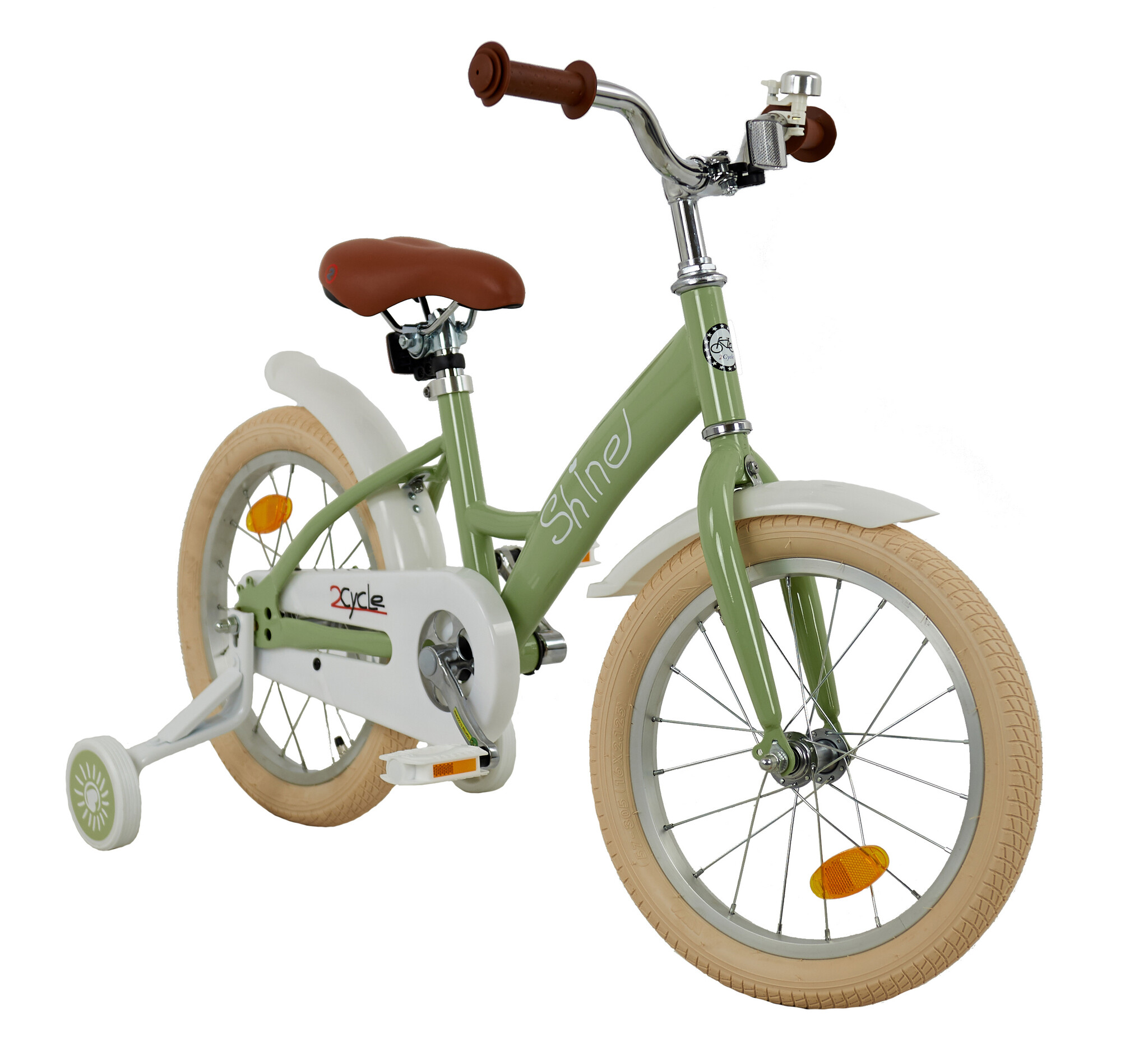 2Cycle Shine kinderfiets 16 inch (4 tot 6 jaar) voor meisjes groen ...