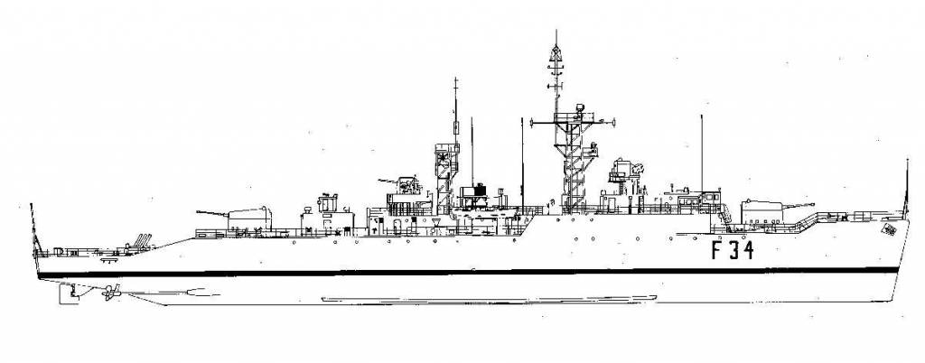 10.11.012 antiluchtdoelfregat HMS "Puma" F34 (1957) - type 41 "Leopard ...