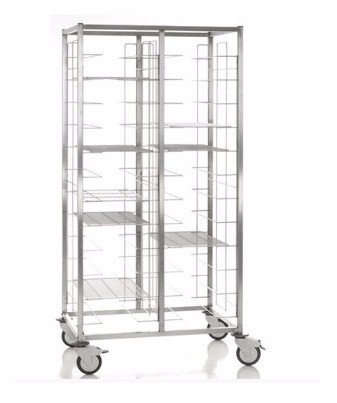 Regaalwagen dienbladen | gelast | 2x 12 etages van 53x37cm - HorecaRama