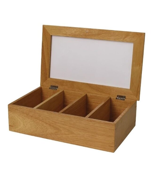 Theedoos 4 vakken - (L)20cm x (B)33,5cm | online bestellen? - HorecaRama