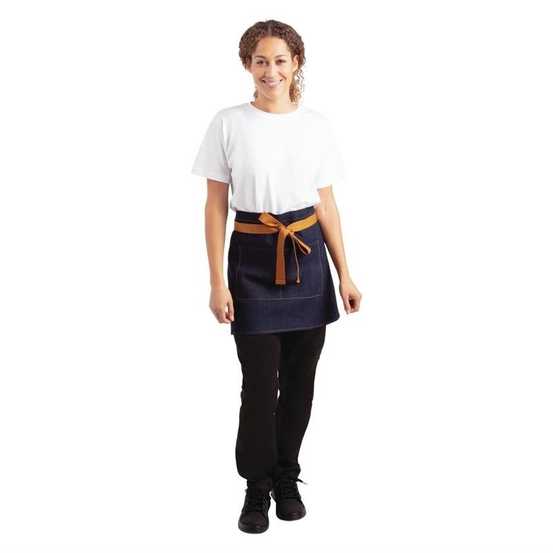 Horeca sloof - kort - blauw denim - (L)43cm x (B)70cm | online kopen ...
