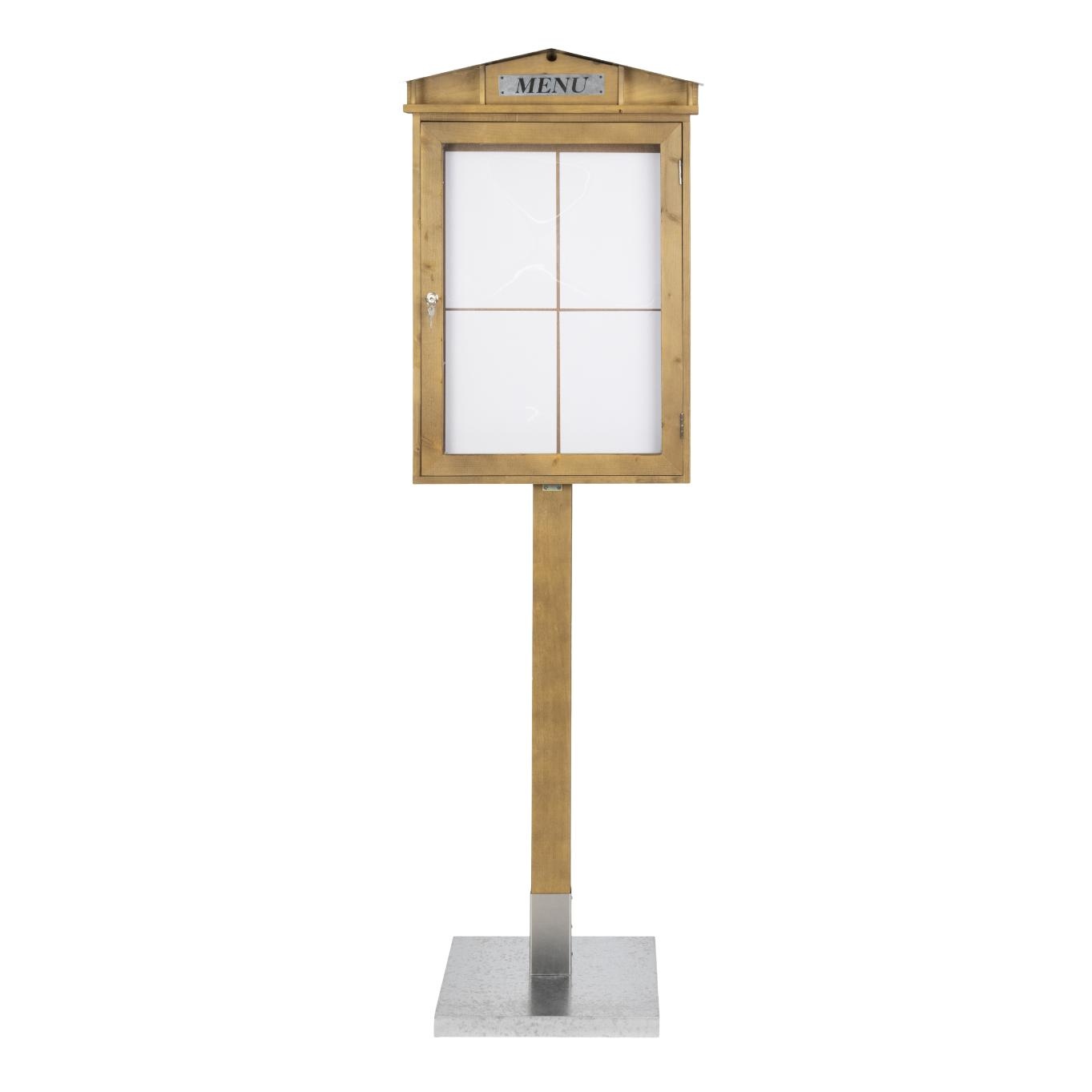 Menukast | LED | Rustic | 4x A4 | Hout | Incl. standaard | Kopen ...