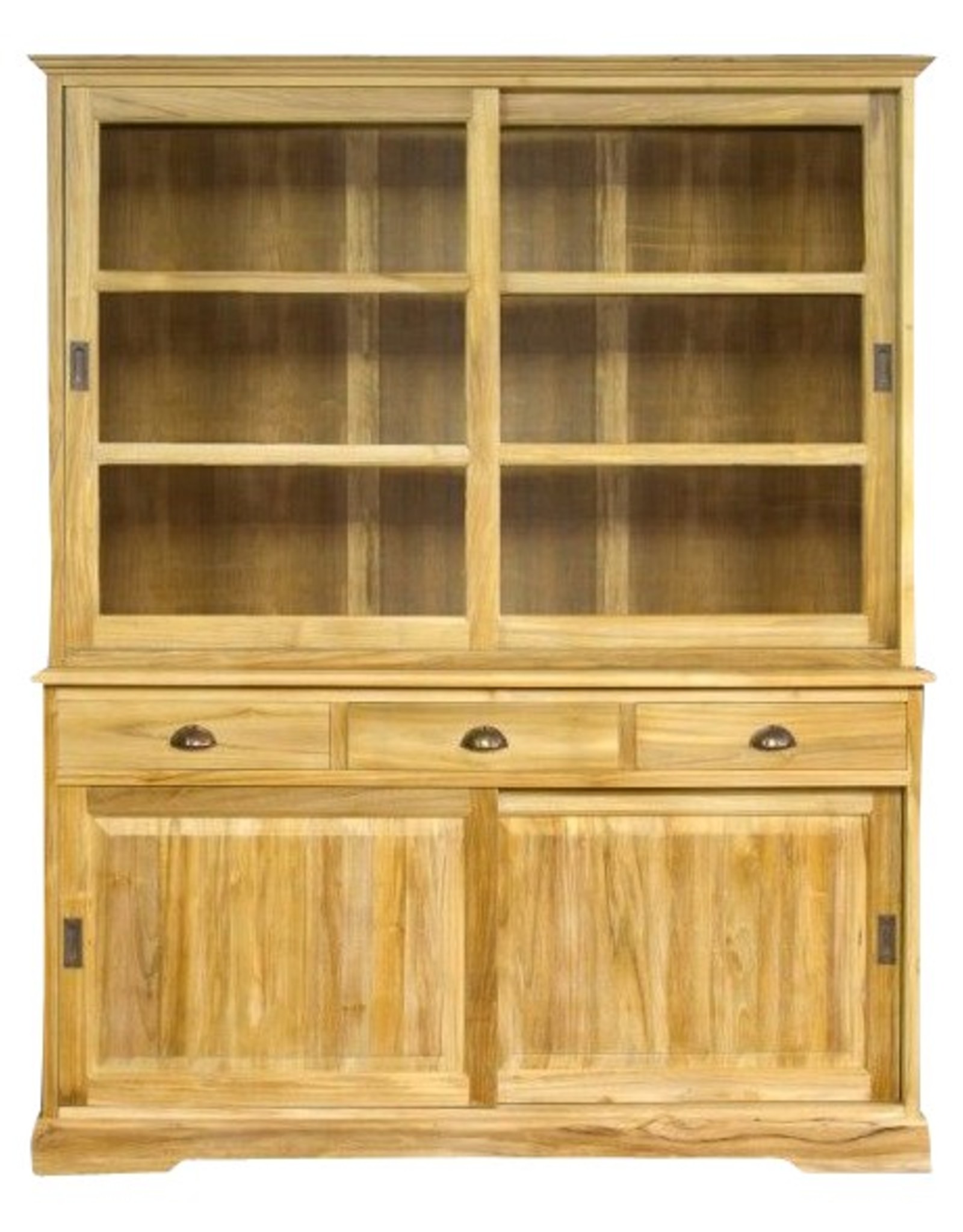 Ashford wandkast met 2 glazen schuifdeuren | Teakone.be - TEAK ONE