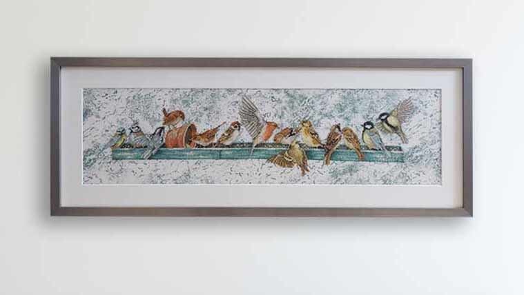 Inlijsten borduurwerk in lijst met passe-partout - De Lijstenfabriek B.V.