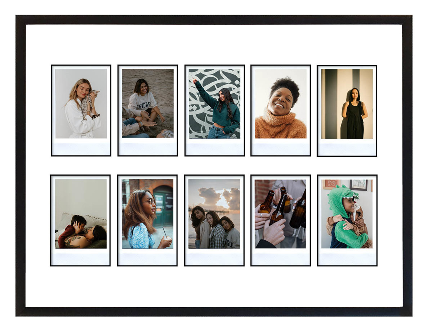 Instax mini foto inlijsten wissellijst witte achtergrond 10 foto's - De ...