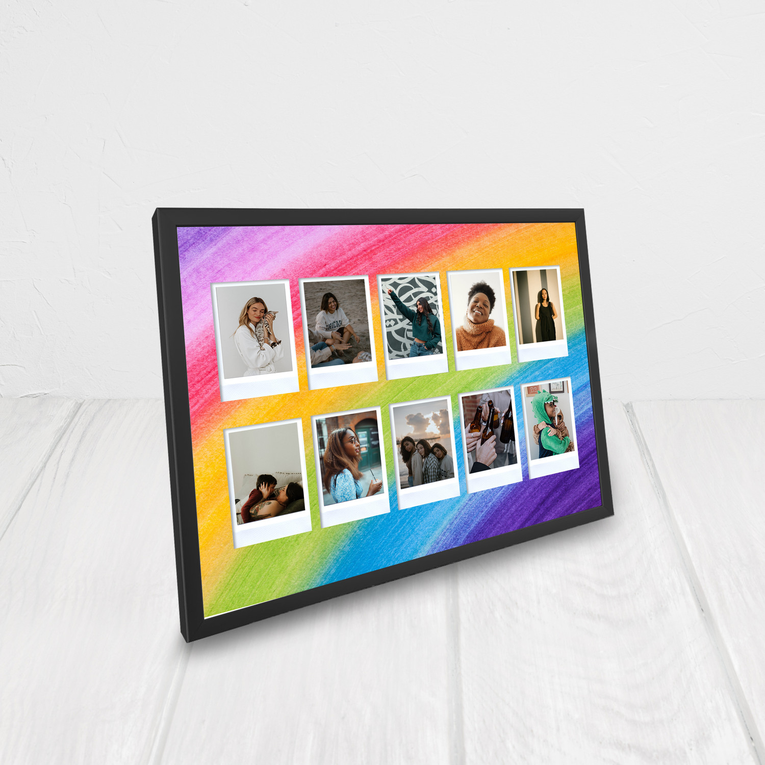 Instax mini foto inlijsten wissellijst rainbow achtergrond 10 foto's ...