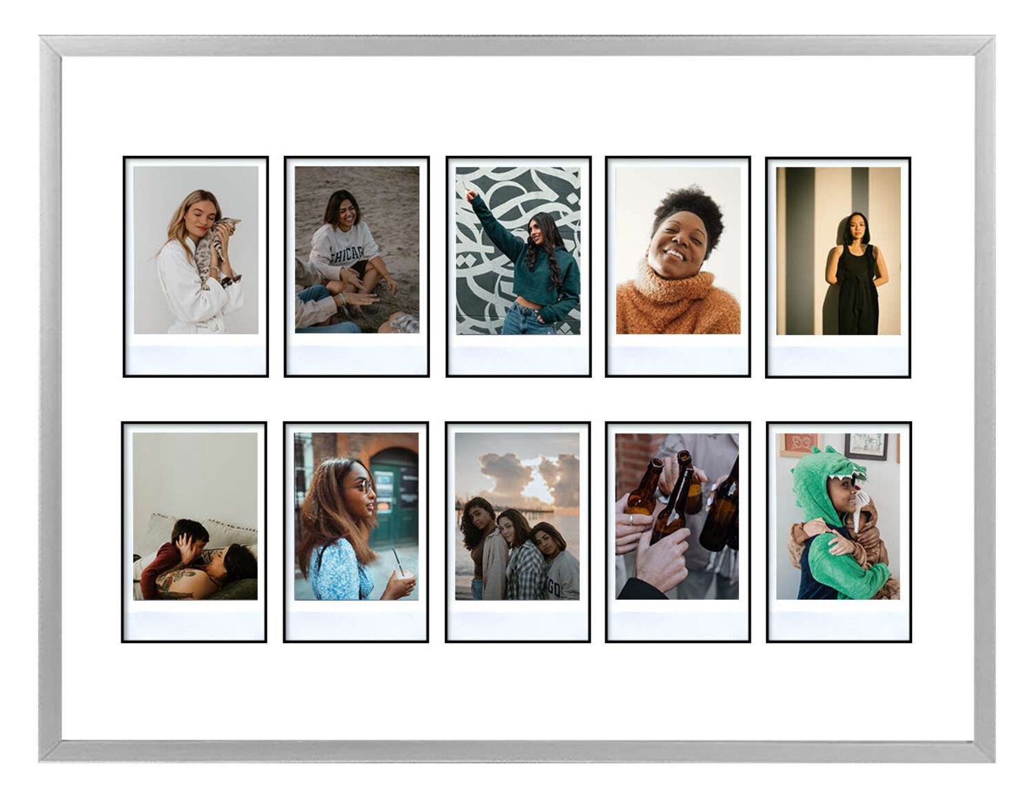 Instax mini foto inlijsten wissellijst witte achtergrond 10 foto's - De ...