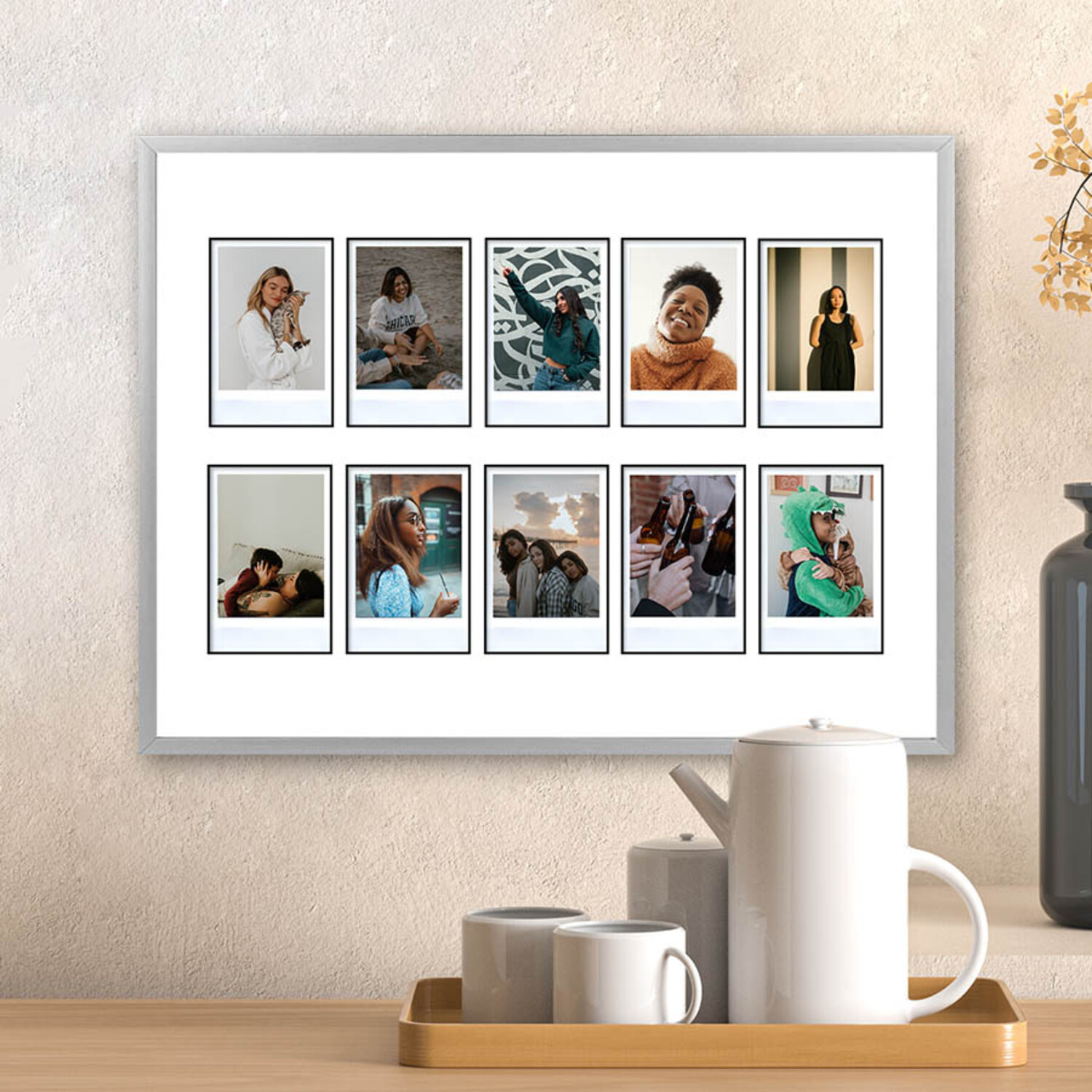 Instax mini foto inlijsten wissellijst witte achtergrond 10 foto's - De ...