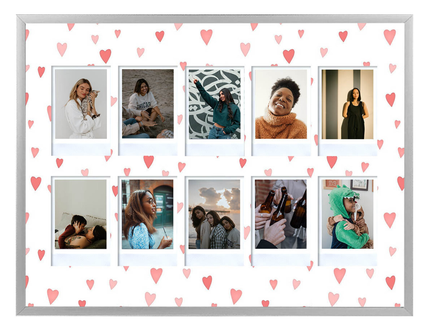 Instax mini foto inlijsten wissellijst hartjes achtergrond 10 foto's ...