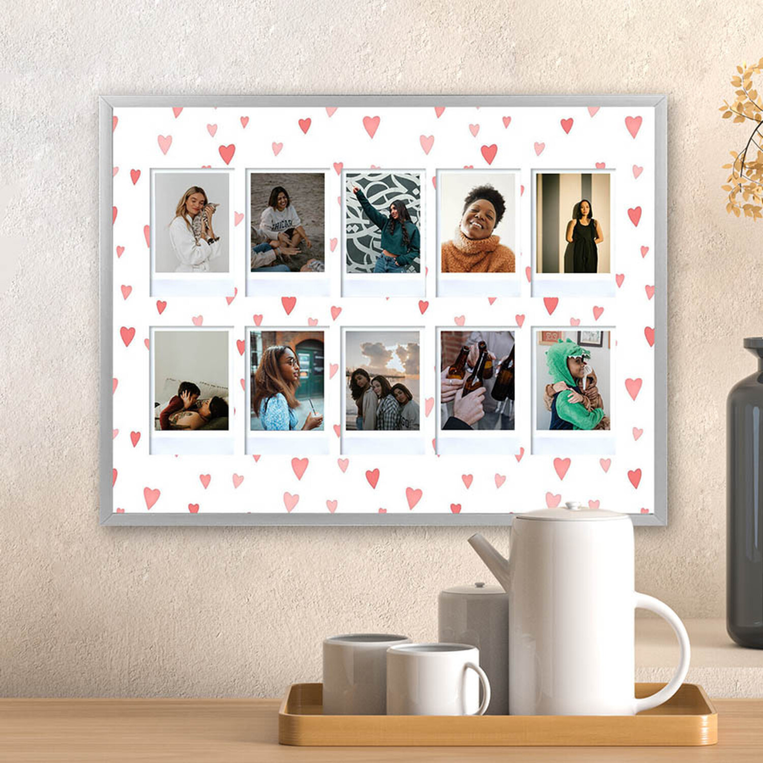 Instax mini foto inlijsten wissellijst hartjes achtergrond 10 foto's ...