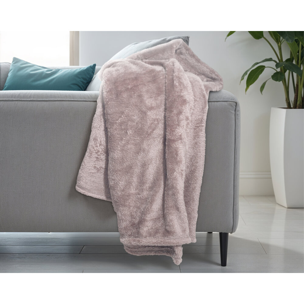 Teddy - plaid Poeder Roze (150 x 200) - Beddenbriljant