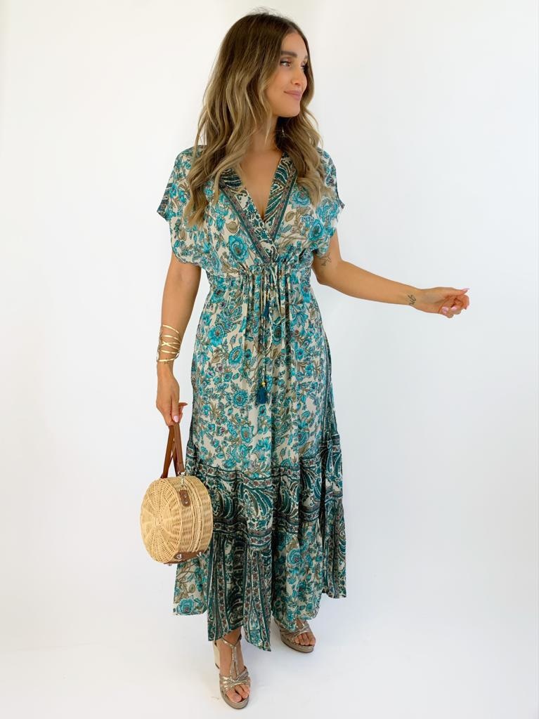 Boho Ibiza Gold en Silver jurk- paisley| MIRAZO - Sunny dreams en Mirazo