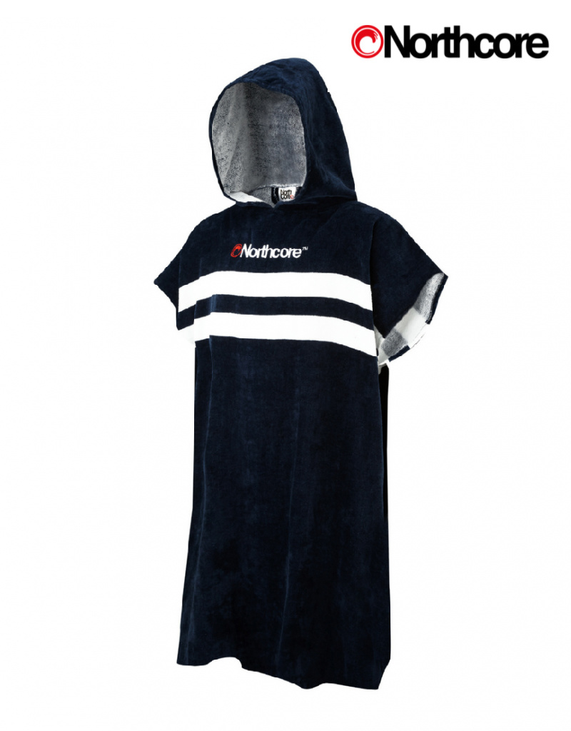 Northcore - Beach Basha Changing Robe - Blue Stripey - 4surfers.nl