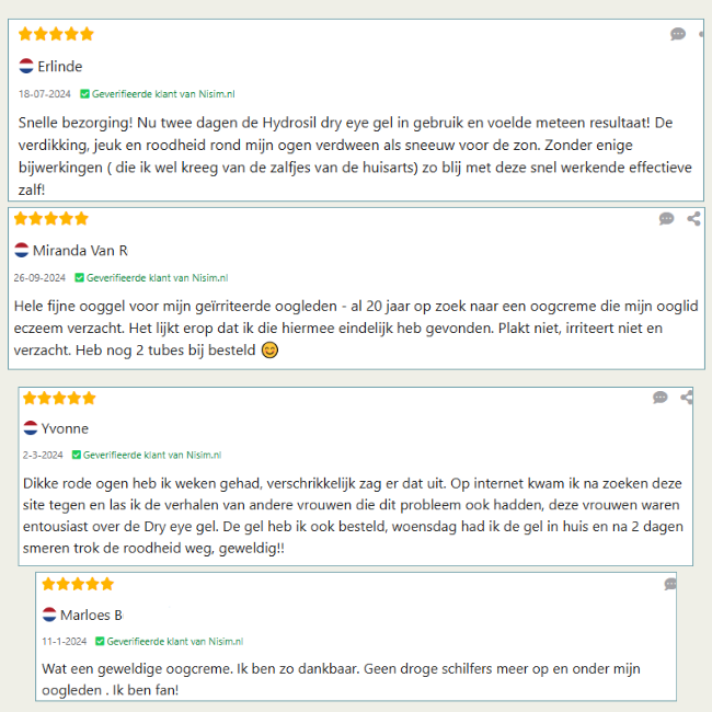 Ooggel voor de droge huid rond de ogen | Eczeem ooggel | Blefaritis - Nisim