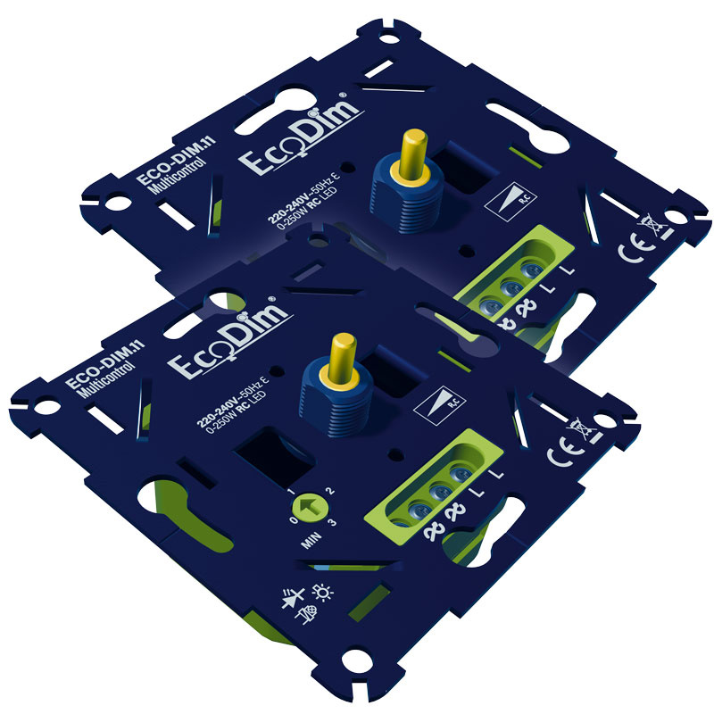 Duo pak ECO-DIM.11 Multicontrol led dimmer universeel 0-250W (RC) - EcoDim