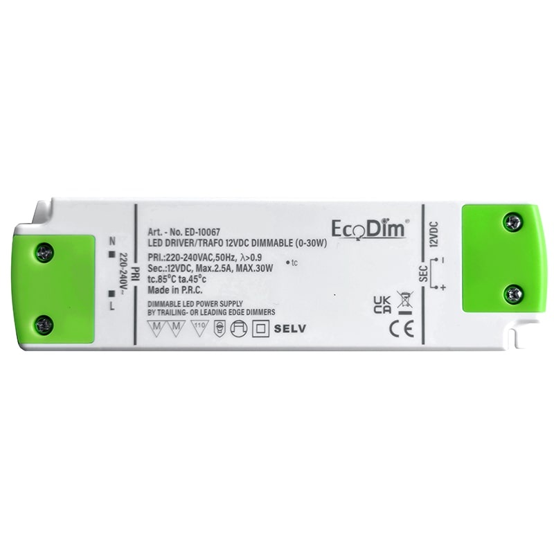 ED-10067 Led driver/trafo 12V DC dimmable (0-30W) - EcoDim