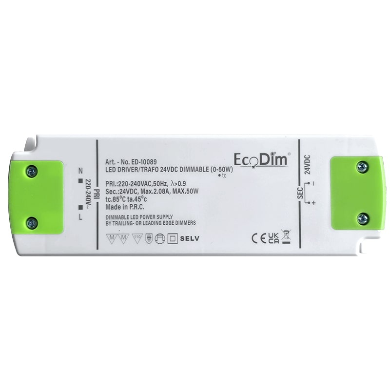ED-10089 Led driver/trafo 24V DC dimmable (0-50W) - EcoDim
