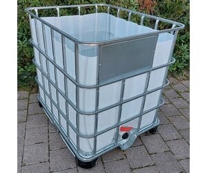 IBC Wassertank offen NEU 1000 Liter lebensmittelecht auf Hybrid-Palett ...
