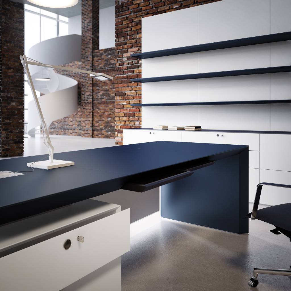 Fantoni Multipliceo leren bureau - Design Online Meubels
