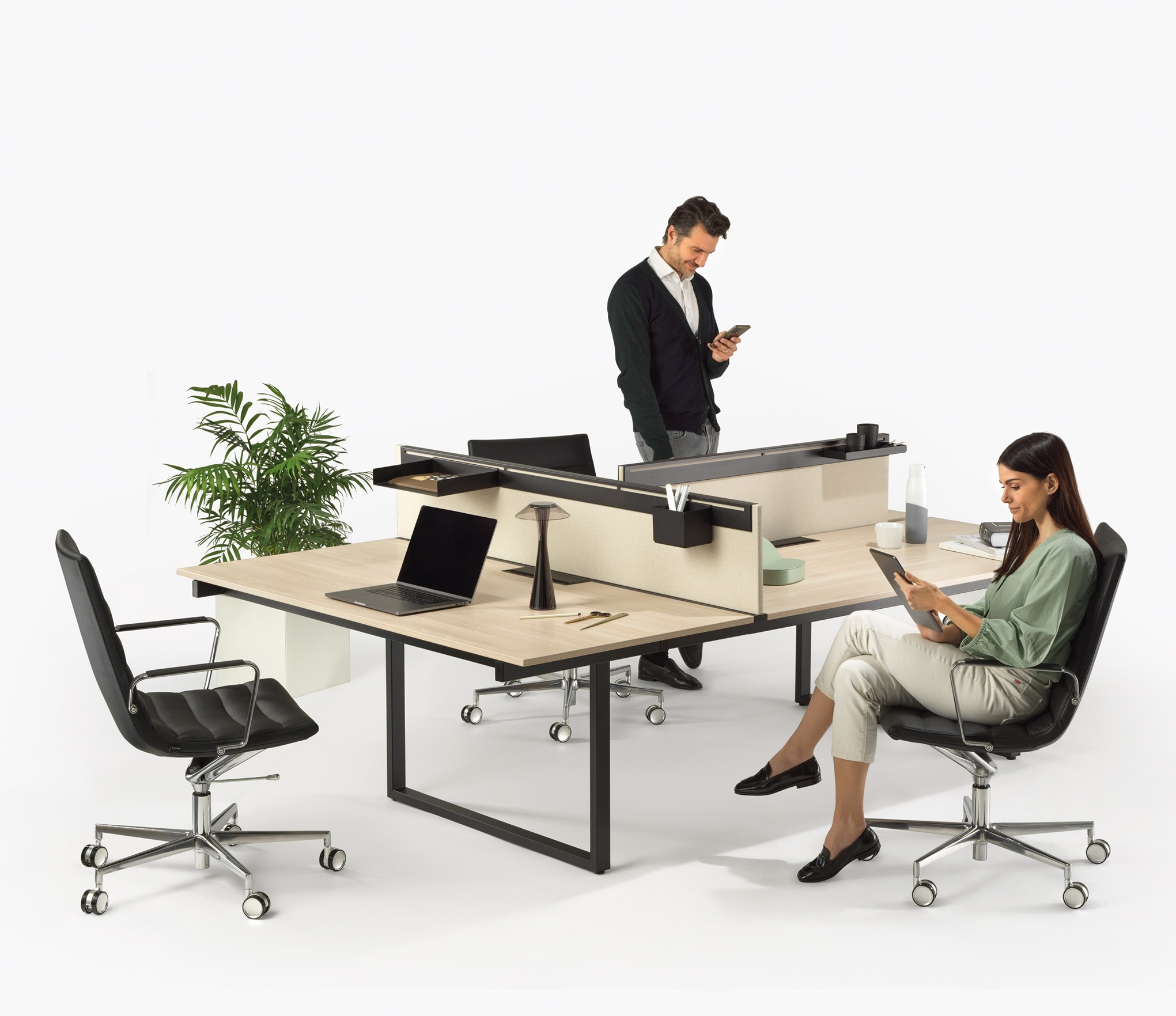 Frezza Be.1 bureaueiland voor 3 personen - Design Online Meubels