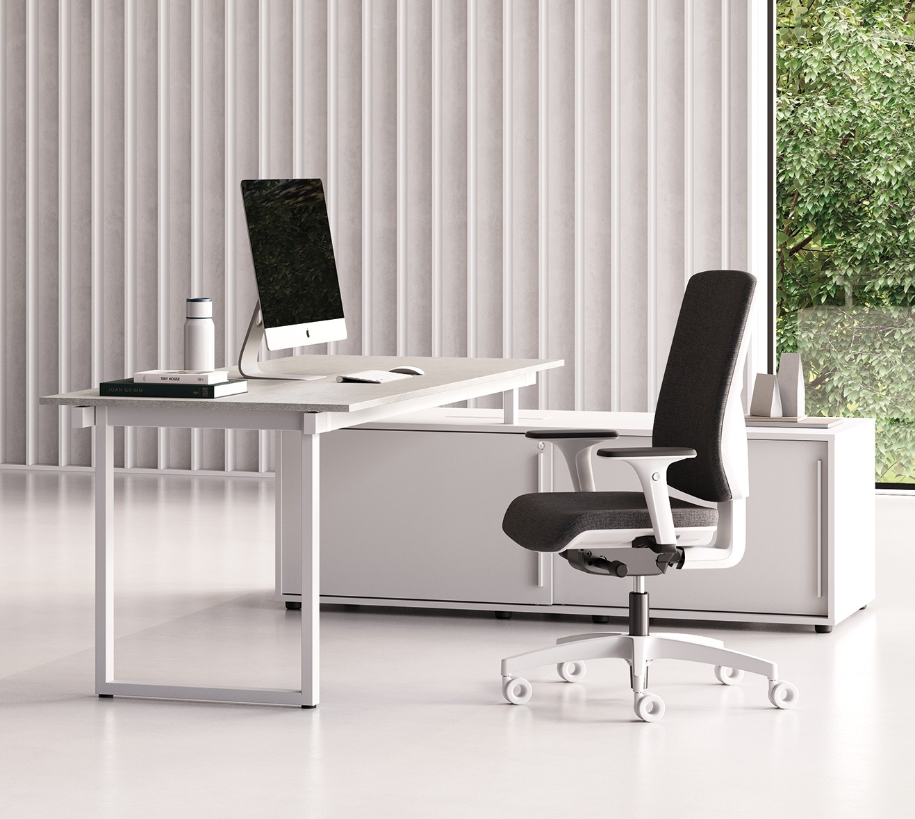 Frezza Be.1 bureau met vast dressoir - Design Online Meubels