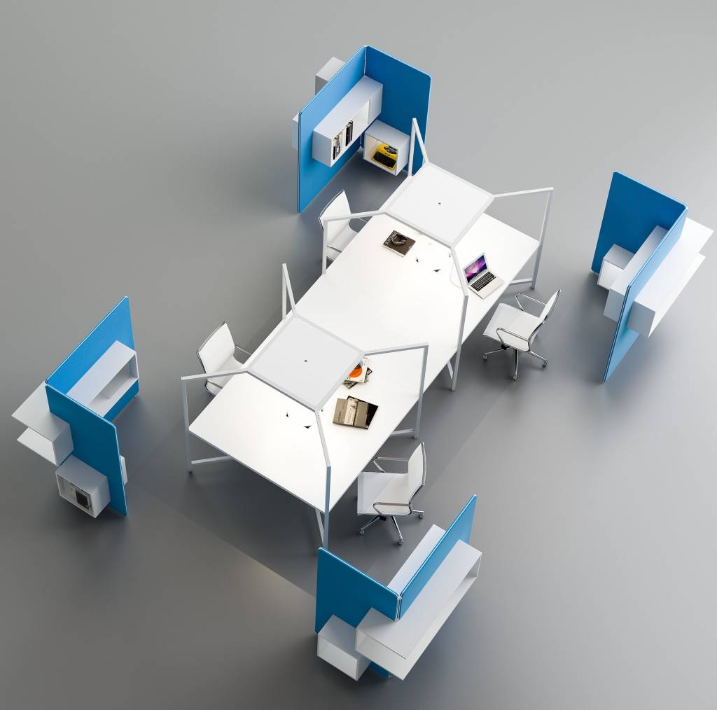 Fantoni HUB 6-persoons bureau - Design Online Meubels