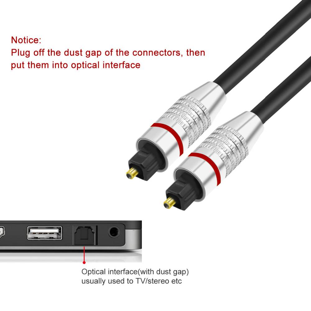Digitale audio Optische SPDIF kabel OD 6.0 vergulde Toslink Fiber kabel ...
