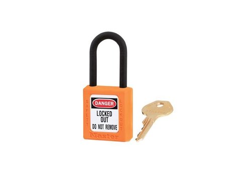 Abus safety padlock with orange cover 76PS/40 - Lockout-tagout-shop.co.uk