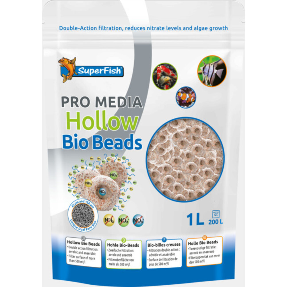 Superfish Pro Media Bio Bead 1000ml | Filtermateriaal - AquastoreXL