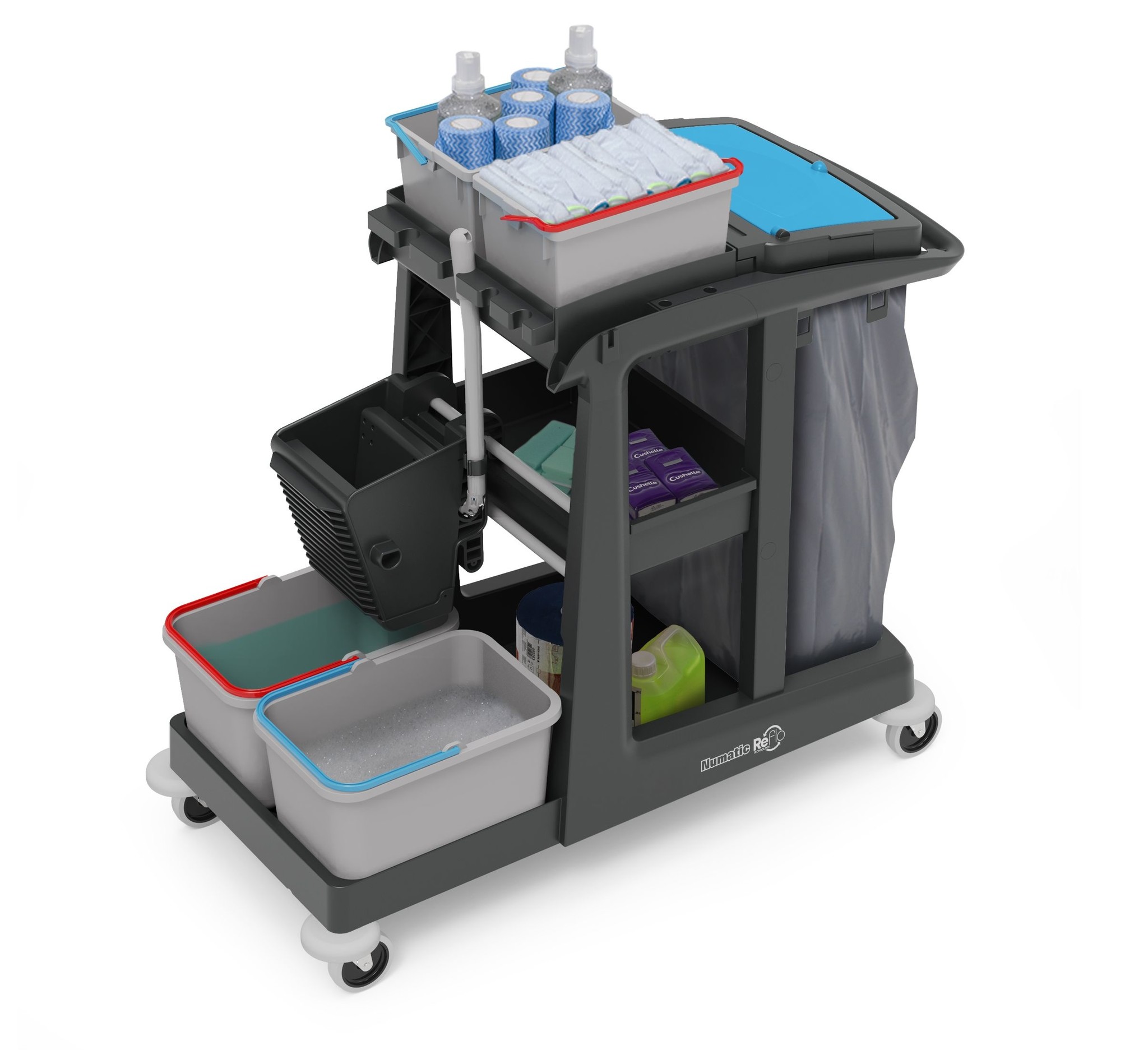 Numatic Werkwagen ReFlo ECO-Matic EM3 - Schoonmaakdiscount.nl
