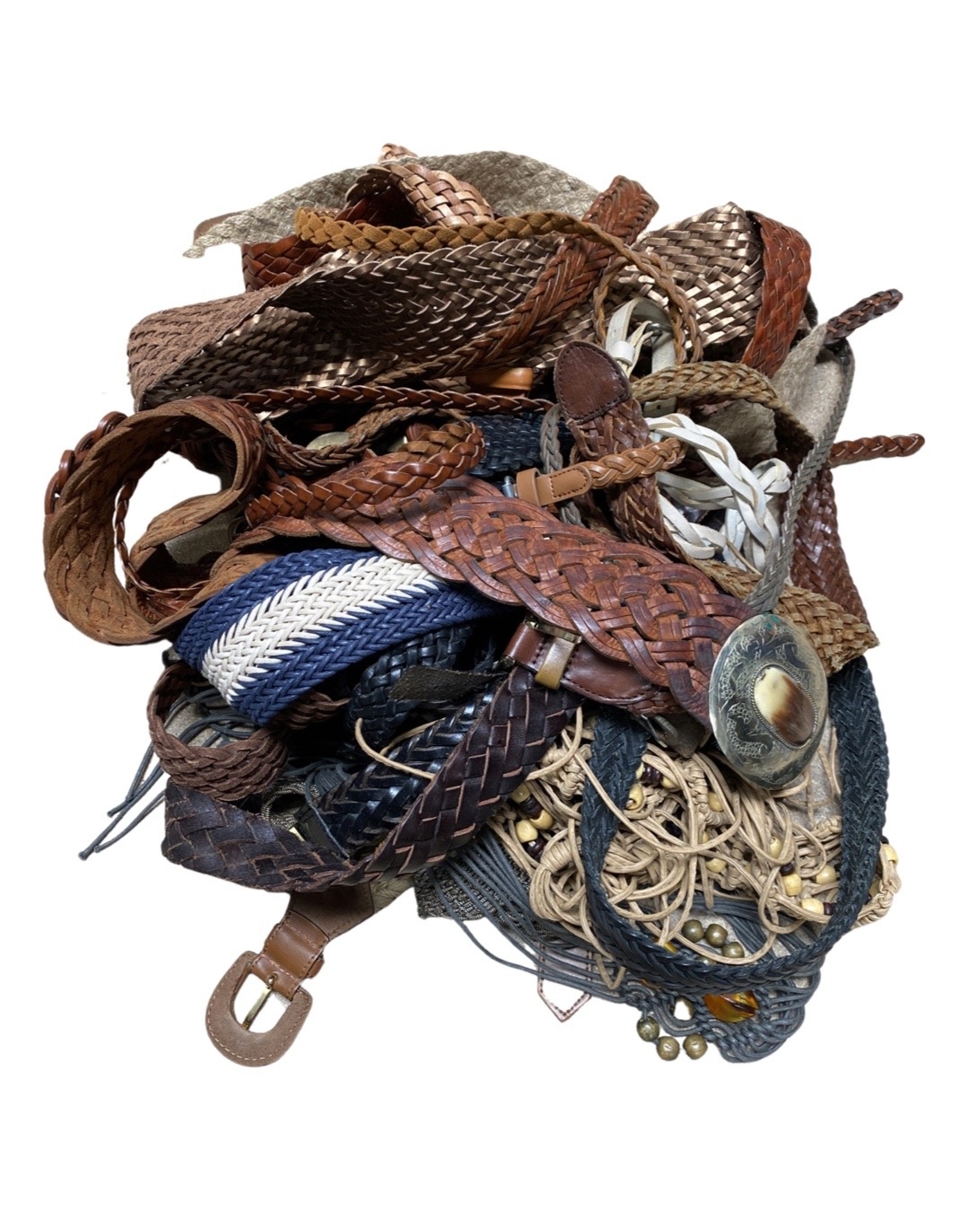 Vintage Belts: Braided Leather Belts - ReRags Vintage Clothing Wholesale
