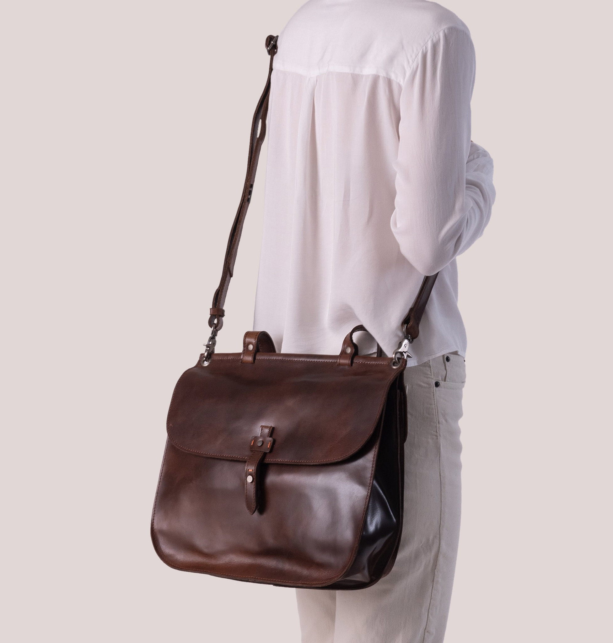 Retro Leren Jachttas Schoudertas XL - Barneys Leather