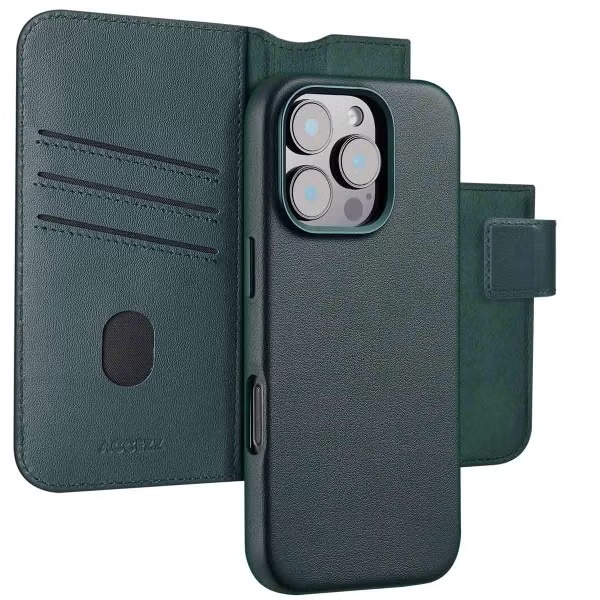 iPhone 16/Pro/Pro Max/e Hoes 2 in 1 Cover Groen - Barneys Leather