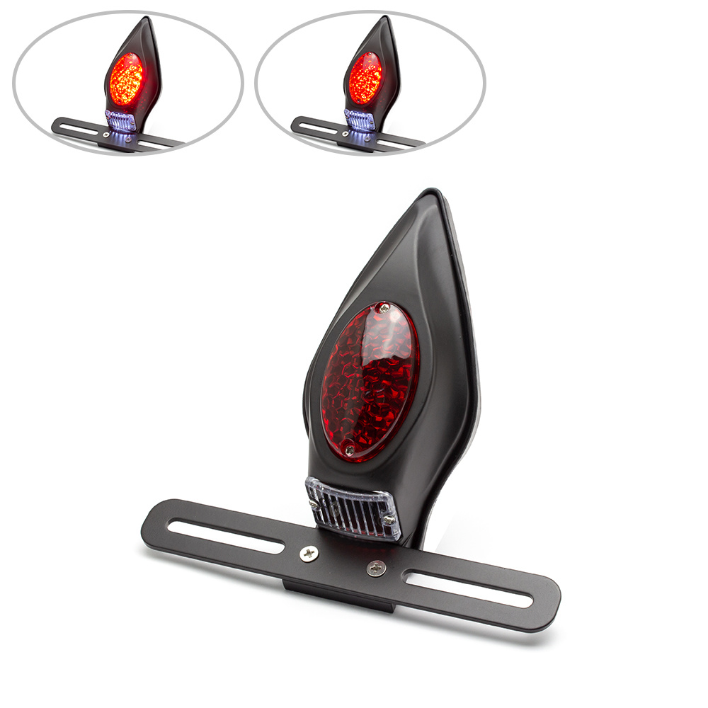 Chrome Alloy Tombstone LED Stop tail light - ChopperShop.com