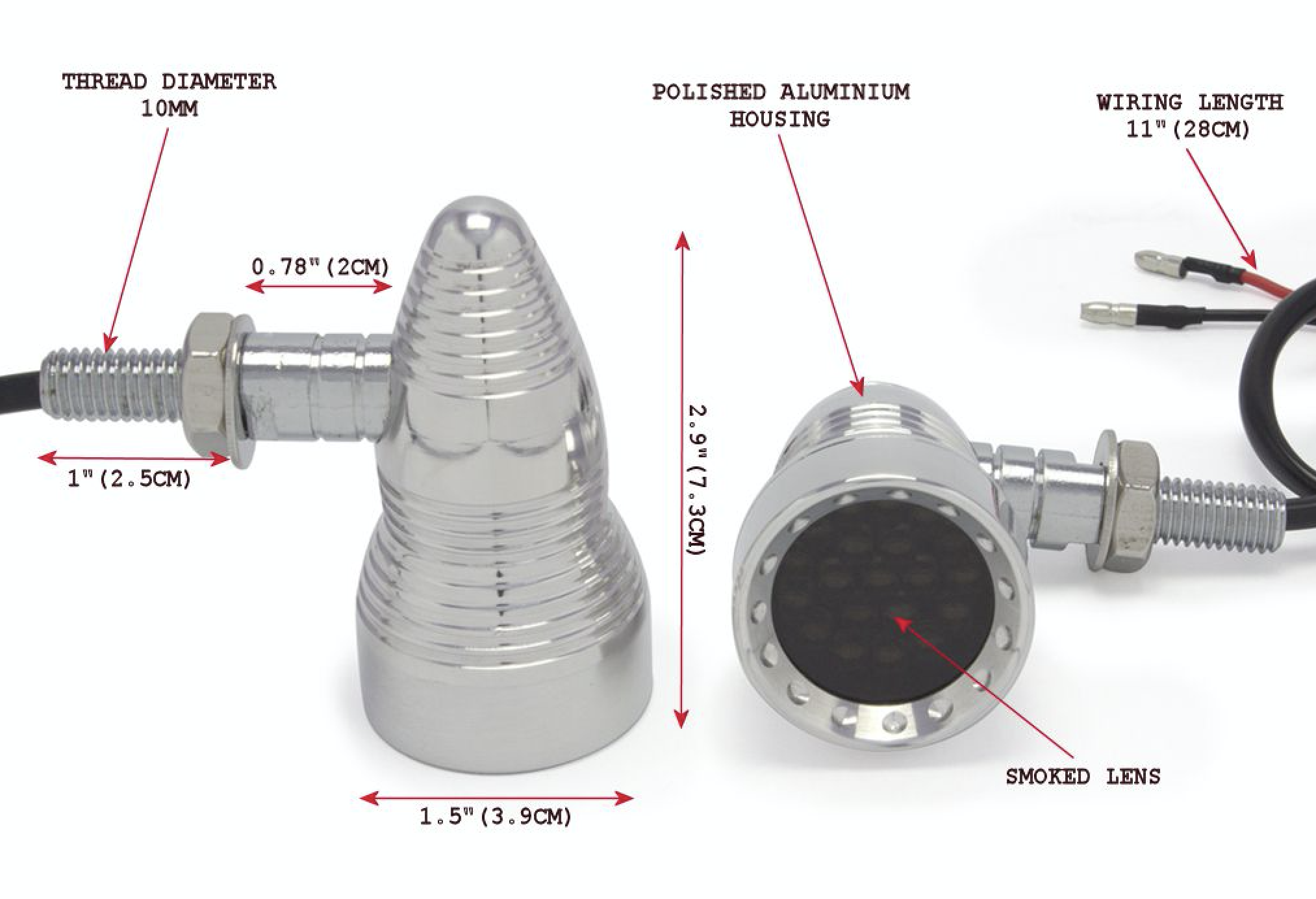 Smoked Led Turn Signals Retro Style - ChopperShop.com