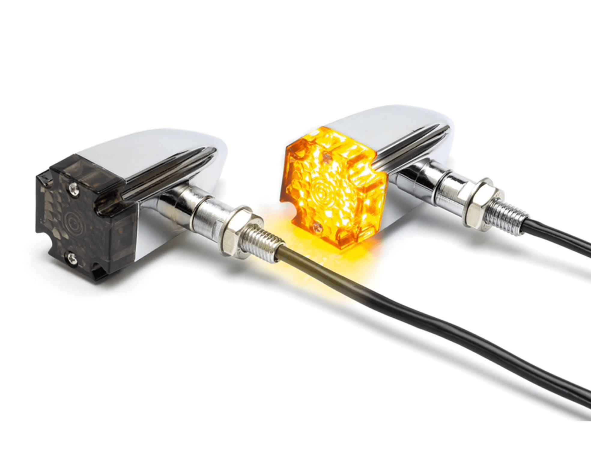 Chrome Led Clignotants Style Rétro Fumé / Clair - ChopperShop.com