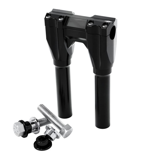 Kraus,Straight Riser Set. 28MM Clamp, 200MM Rise | Black - ChopperShop.com