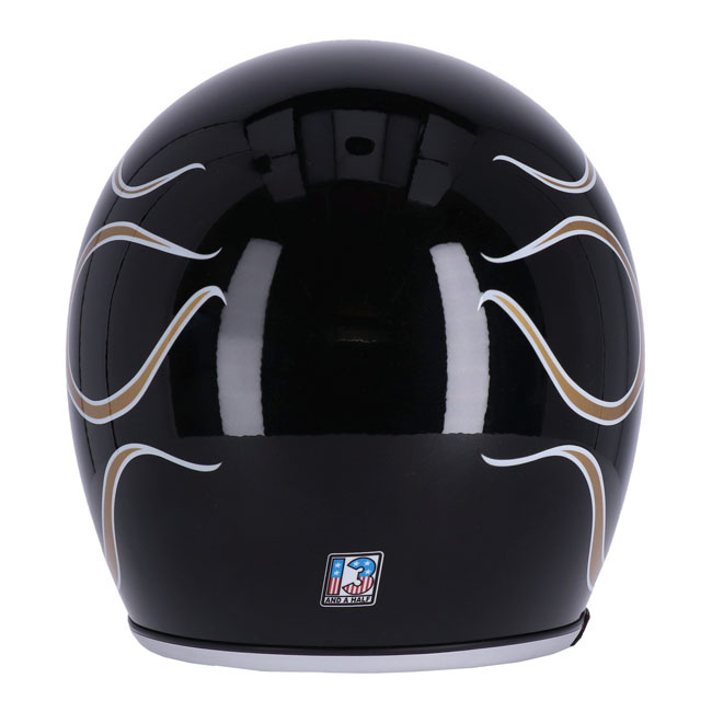 Skull Bucket Helmet Flames Gold | ECE22.06 - ChopperShop.com