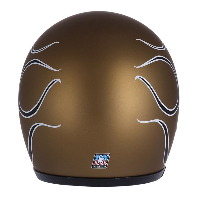 Skull Bucket Helmet Flames Matt Gold | ECE 22.06 - ChopperShop.com