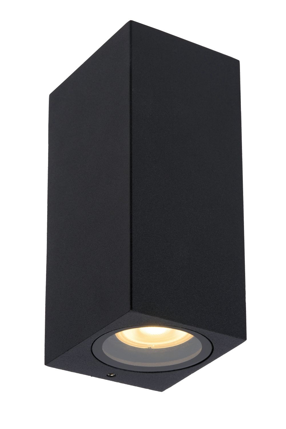 Slim, modern rectangular outdoor wall light 2xGU10 IP44 black | Myplanetled