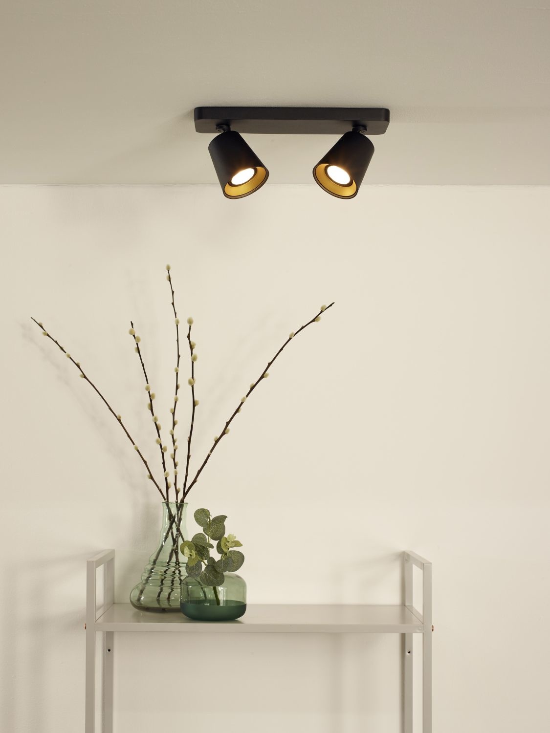 Spot de plafond moderne inclinable LED DIM GU10 5W 2200K/3000K noir ...