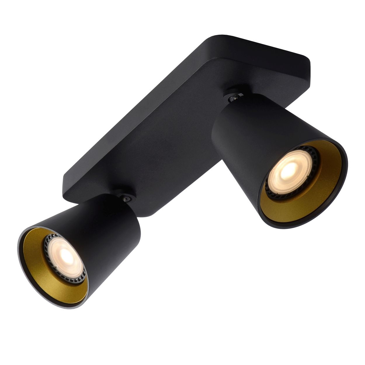 Spot de plafond moderne inclinable LED DIM GU10 5W 2200K/3000K noir ...