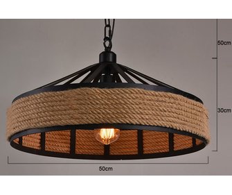 Industrial pendant light with rope 43cm diameter E27 | Myplanetled