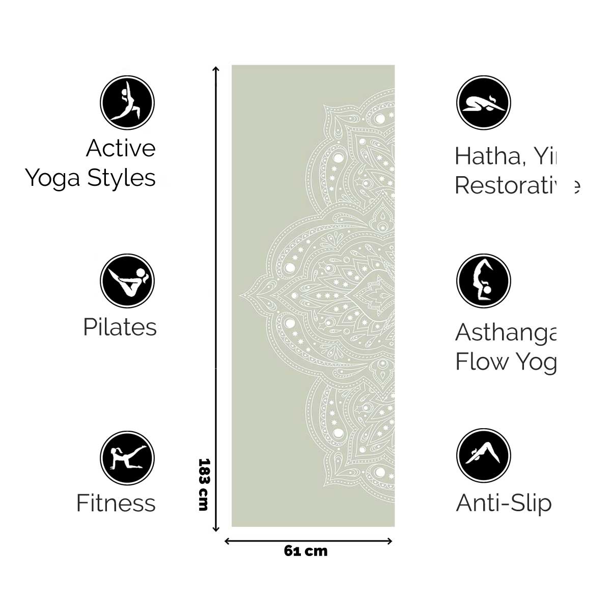 Yoga mat │Mystical │6mm │Love Generation │Green - Yogashop