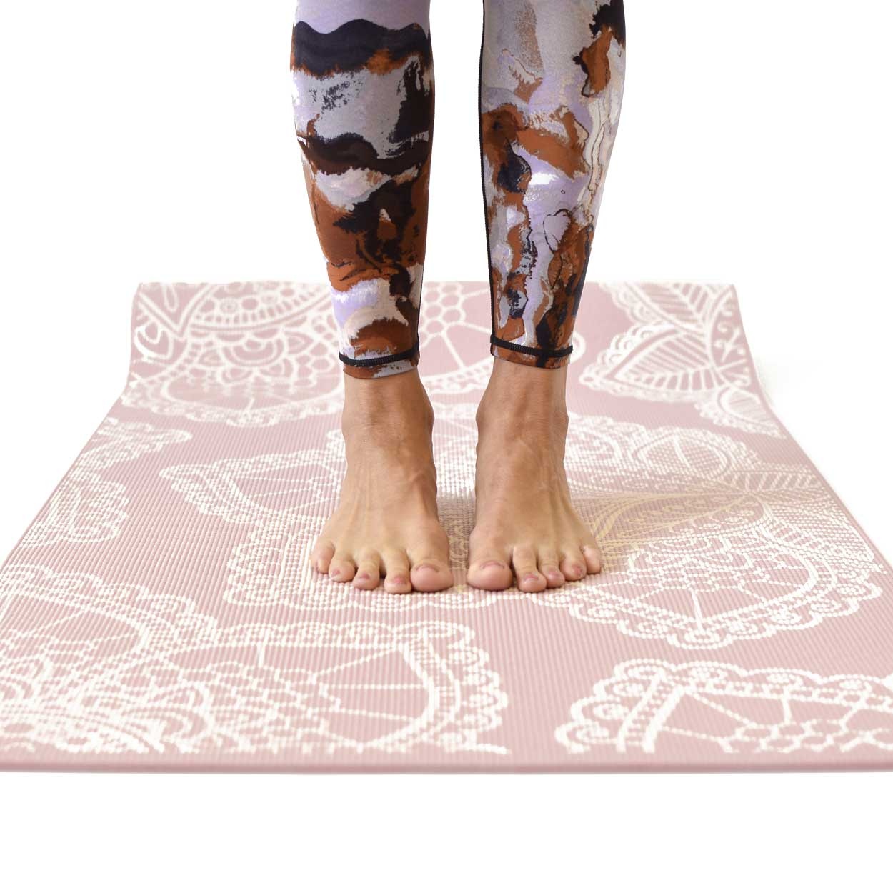 Lotus Yoga Mat - Pink Mat with Print - Extra Thick - Yogashop