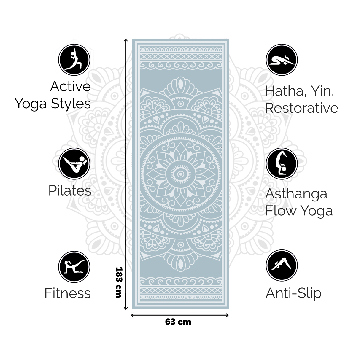 Yoga mat │ Magic Carpet│ Love Generation │ Mint - Yogashop