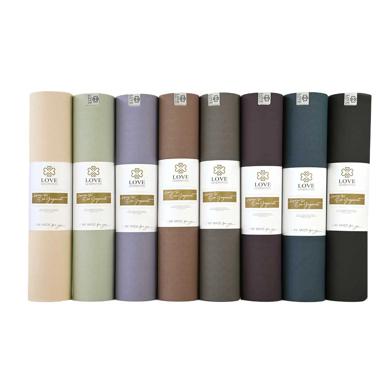 Eco Yogamat │ TPE │ 6mm │ Love Generation │Grijs - Yogashop B.V.