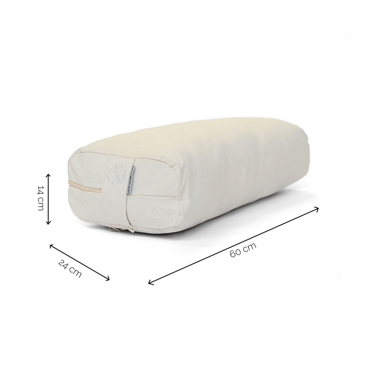 Love Generation Rectangular Yoga Bolster - Unbleached Cotton - Yogashop
